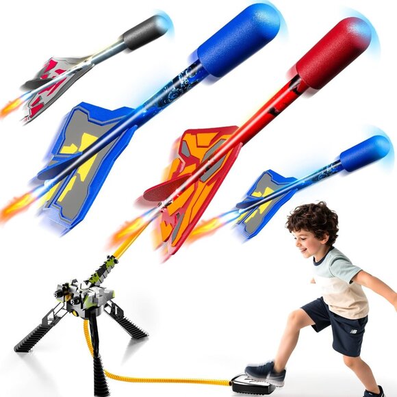 DULONIME | Toys | Rocket Launcher For Kids With 4 Led Airplane Rockets ...